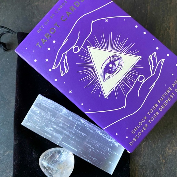 None | Other | Tarot Cards Set With Cards Quartz Crystal Selenite Bag ...